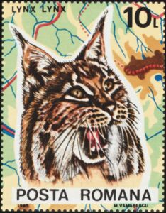 Stamp: Eurasian Lynx (Lynx lynx) (Romania(50 Years of Retezat National ...