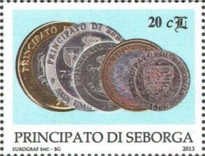 Stamp: Coins (Italy: Cinderella Stamps(Principality of Seborga) Col:IT ...