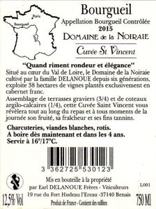 Drink Label: Bourgueil AOP - Domaine de la Noiraie 2015 (EARL Delanoue ...