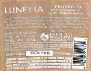Drink Label: Lunetta Prosecco (C.V. S.C., Italy) Col:IT-SPARW-000034