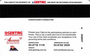 Cartões de Hotel: Genting www.genting.com.my - World Card (Genting ...