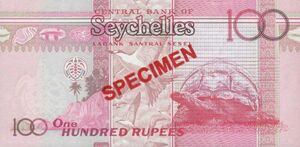 Billete de Banco: 100 Rupees/Roupi (Seychelles(2011-2013 Issue) Wor:P-44s