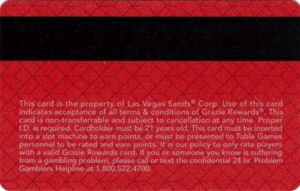כרטיס קזינו: Grazie Rewards (The Venetian / The Palazzo) - Member (The ...