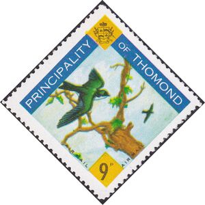 Stamp: Birds on branch (Cinderellas(Ireland : Principality of Thomond ...