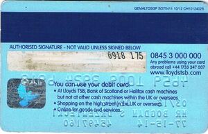 Bank Card: Lloids TSB (Lloyds TSB, United Kingdom of Great Britain ...