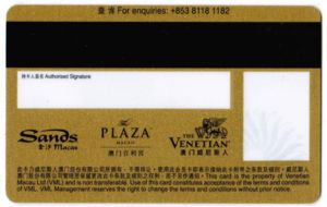 Casino Card: Sands - Reward Club (Macau, MacauCol:MO-0009