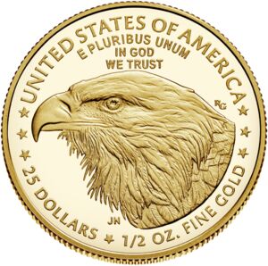 Coin: 25 Dollars (1/2 Oz. Fine Gold - American Gold Eagle - Type 2 ...