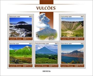 Stamp: Various Volcanoes (Guinea-Bissau(Volcanoes (2021)) Yt:GW 9118-9122