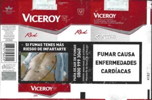 Cigarette Pack: Viceroy Red (ArgentinaCol:AR-CT-2824