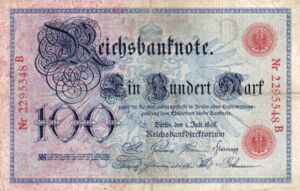 Banknote: 100 Mark (Germany(1898 Issue - Reichsbanknote, Imperial Bank ...