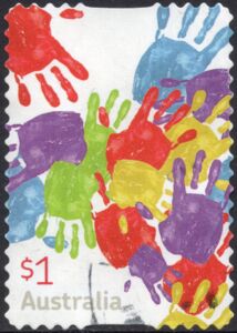 Stamp: Hand Prints 2016 (Australia) (Greeting Stamps - Love to ...