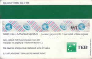 Bank Card: Teb (Turk Ekonomi Bankasi, Türkiye (Turkey)Col:TR-MS-0031.01 💳