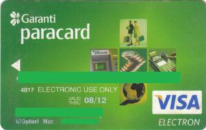 Bank Card: Paracard (Garanti Bankası, Türkiye (Turkey)Col:TR-VE-0002.01