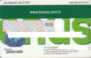 Bank Card: Garanti + Bonus (Garanti Bankası, Türkiye (Turkey)Col:TR-MC-0240