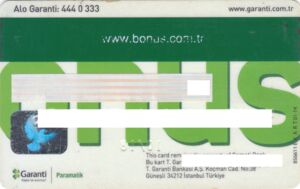 Bank Card: Garanti Bonus (Garanti Bankası, Türkiye (Turkey)Col:TR-VI ...