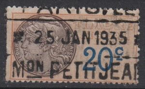 Stamp: Timbre fiscal - Médaillon de Daussy (France: Revenue Stamps ...