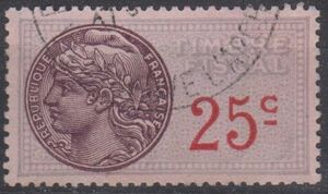 Stamp: Timbre fiscal - Médaillon de Daussy (France: Revenue Stamps ...
