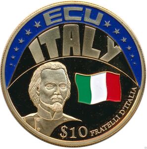 Coin: 10 Dollars (ECU - Italy) (Liberia(2001~2004 - Ecu)