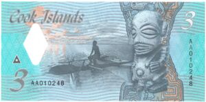 Banknote: 3 Dollars (Cook Islands(2021 "Commemorative" Issues) Wor:P-11a 💴