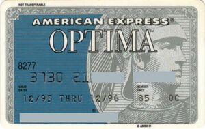 Bank Card: American Express OPTIMA blue 5-93 (American Express, United ...
