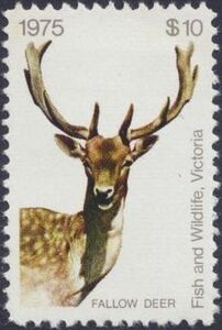 Stamp: Fallow deer (Victoria: Revenue Stamps(Fish and Wildlife) Bar:AU ...