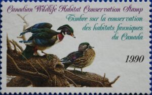 Stamp: Wood ducks (Canada: Revenue Stamps(Wildlife Habitat Conservation ...