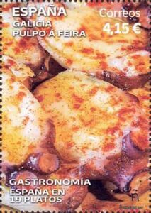 Sello: Galicia: Fair-Style Octopus (España(Gastronomía 2021. España en ...