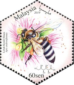 Stamp: Black Dwarf-Honey Bee (Apis andreniformis) (Malaysia(Bee Species ...