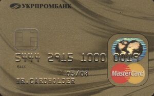 Bank Card: MasterCard Gold (Ukrprombank, UkraineCol:UA-MC-0834