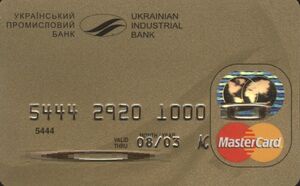 Bank Card: MasterCard Gold (Ukrprombank, UkraineCol:UA-MC-0838