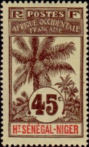 Stamp: Palm Trees (Upper Senegal and Niger(Definitives (1906)) Mi:FR-HS ...