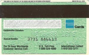 Bank Card: American Express Classic US 373188-10-93 (American Express ...