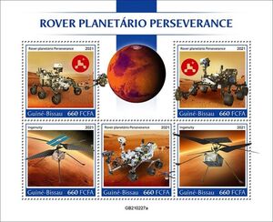 Stamp: Landing of the Perseverance Rover on Mars (Guinea-Bissau ...