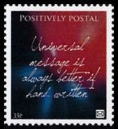 Stamp: Letter writing (United Kingdom: Cinderella Stamps(Positively ...