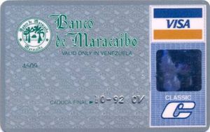 Bank Card: Banco de Maracaibo (Banco De Maracaibo, VenezuelaCol:VE-VI-0261