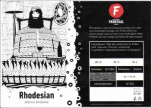 Drink Label: Rhodesian Frontaal (Brouwerij Frontaal, NetherlandsCol:NL ...