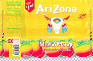 Etiqueta de bebida: AriZona Mucho Mango (AriZona Beverages USA LLC ...