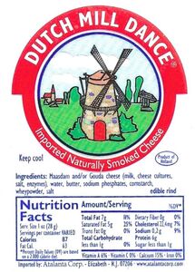 Food Label: Dutch Mill Dance Smoked Gouda (Atalanta Corp., United ...