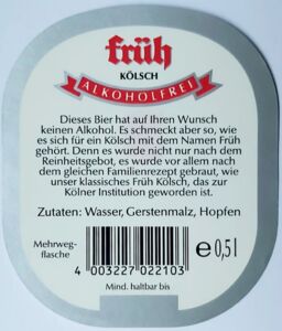 Drink Label: Fruh Kolsch (Cölner Hofbräu Früh, Germany, Federal ...