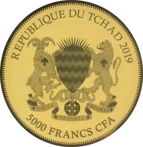 Coin: 5,000 CFA Francs (British Britannia) (Chad) (2019~2020 - Bullion ...