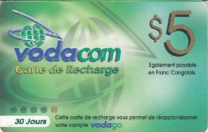 Phonecard: Vodacom carte de recharge - 30 jours (Mobile Congo DRC ...