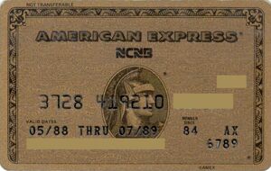 Bank Card: American Express Gold NCNB US 372841 11-87 (North Carolina ...