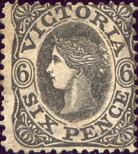 Stamp: Queen Victoria (1819-1901) (Victoria(Emblems Issue) Sg:AU-VI 106b