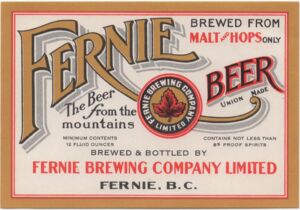 Drink Label: Fernie beer (Fernie Brewing Company Ltd, CanadaCol:CA-BEER ...