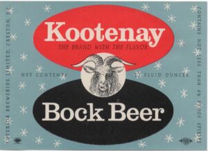 Drink Label: Kootenay Bock Beer (Interior Breweries Ltd Creston ...