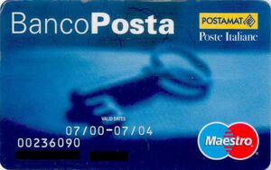 Bank Card: Banco Posta Postamat (Poste Italiane, ItalyCol:IT-MS-0115 💳