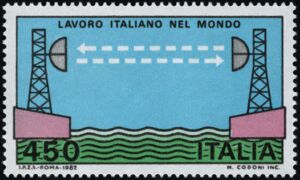 Stamp: Communications (Italy(Italian work in the world (3rd series)) Mi ...