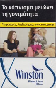 Maço de Cigarros: Winston Blue Fine Line 2020 (Grécia(Winston Blue Fine ...