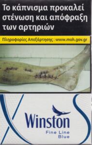 Paquete de Cigarrillos: Winston Blue Fine Line 2020 (Grecia(Winston ...