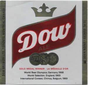 Etiqueta de bebida: Dow ale (Dow Breweries /Closed/, CanadáCol:CA-BEER ...
